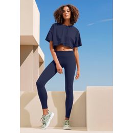 Lascana Damen Seamless Leggings, Blau, Gr. L (44/46), Sommerhosen, Material: Polyamid