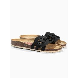 BACKSUN Leder-Pantoletten "Trapeze" in Schwarz - 68% | Gr&ouml;&szlig;e 37 | Damen-pantoletten