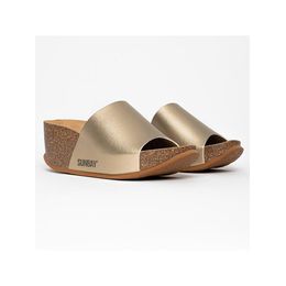 Sunbay Keilpantoletten "Toluca" in Gold - 54% | Gr&ouml;&szlig;e 38 | Damen-pantoletten