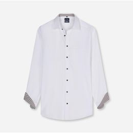 OLYMP Herren Langarmhemd "Luxor"wei&szlig;, Gr. 41, Web, Obermaterial: 100% Baumwolle, Hemden, Businesshemd, New-Kentkragen, Modern Fit