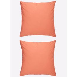 HEINE HOME Bettw&auml;sche, Orange, Gr. 135x200 cm + 80x80 cm, Bettw&auml;sche, 100% Baumwolle