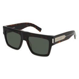 SAINT LAURENT SL 628 | Unisex-Sonnenbrille | Fassung: Vollrand, Quadratisch, Acetat, Schwarz Kristall | Glasfarbe: Grau