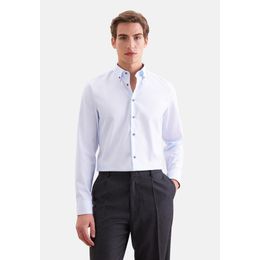 Seidensticker Herren Businesshemd "Schwarze Rose"blau, Gr. 38, gestreift, 100% Baumwolle, Hemden, Slim 1/1 Button-Down-Kragen Gestreift
