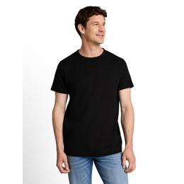 Tom Tailor Herren Kurzarmshirtschwarz, Gr. XXXL, gestreift, Single Jersey, Obermaterial: 60% Baumwolle, 40% Polyester, Shirts, Sommershirt mit