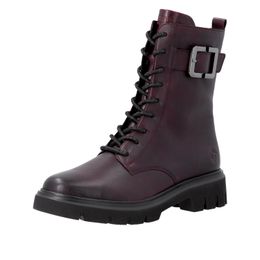 Remonte Damen Schn&uuml;rstiefelette, Gr. 38rot, Leder, Schuhe, Schn&uuml;rboots, Workerboots, Blockabsatz in Used-Optik