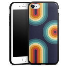 DeinDesign iPhone 8 Handy Slim Case extra d&uuml;nn Silikon Handyh&uuml;lle schwarz H&uuml;lle Retro Rainbow Colourful Silikon Slim Case