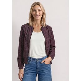 Street One Damen Blouson, lila, Gr. 42, Stoff;Satin, Obermaterial: 92% Viskose, 8% Polyester. Futter: 100% Polyester, Jacken, mit allover Leoprint
