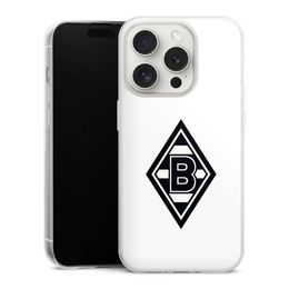 DeinDesign iPhone 15 Pro Handy Slim Case Silikon Handyh&uuml;lle transparent H&uuml;lle extra d&uuml;nn Logo Borussia M&ouml;nchengladbach Gladbach Silikon Slim Case