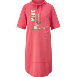 CR&Eacute;ATION L Damen Jerseykleid mit halsfernem Stehkragen koralle Gr&ouml;&szlig;e 48