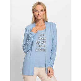 Heine Damen Twin-Set, Blau, Gr. 36, Langarm-Shirts, Material: Viskose