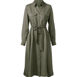 Heine Damen Webkleid mit ausgestelltem Rockteil khaki Gr&ouml;&szlig;e 48