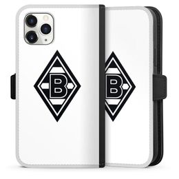 DeinDesign iPhone 11 Pro Handy Klapph&uuml;lle Handyh&uuml;lle aus Kunst Leder schwarz Flip Case Logo Borussia M&ouml;nchengladbach Gladbach Sideflip mit Lasche