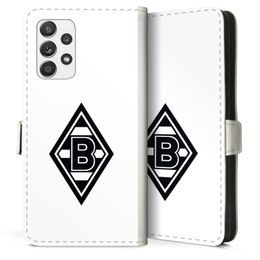 DeinDesign Galaxy A52s 5G Handy Klapph&uuml;lle Handyh&uuml;lle aus Kunst Leder wei&szlig; Flip Case Gladbach Borussia M&ouml;nchengladbach Logo Sideflip mit Lasche