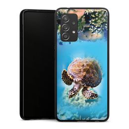 DeinDesign Galaxy A52s 5G Handy Silikon H&uuml;lle Case schwarz Handyh&uuml;lle Ocean Animals Turtle