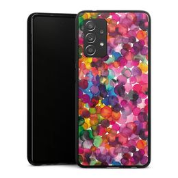 DeinDesign Galaxy A52s 5G Handy Silikon H&uuml;lle Case schwarz Handyh&uuml;lle Water Colour Colourful Points