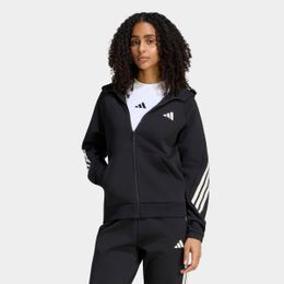 Damen Kapuzensweatjacke "W STA 3S FZ HD"schwarz, Gr. XXL, adidas Sportswear, Obermaterial: 75% Baumwolle, 25% Polyester, Sweatjacken, mit Kapuze, in
