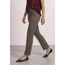 Street One Damen Stoffhosesaddle braun, Gr. 42, kariert, Stoff, 65% Polyester, 35% Viskose, Hosen, Middle Waist
