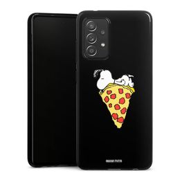 DeinDesign Galaxy A52 Handy Silikon H&uuml;lle Case schwarz Handyh&uuml;lle Peanuts Pizza Snoopy