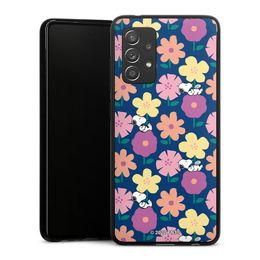DeinDesign Galaxy A52s 5G Handy Silikon H&uuml;lle Case schwarz Handyh&uuml;lle Snoopy Flowers Muster