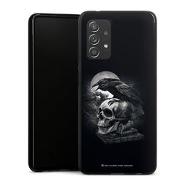 DeinDesign Galaxy A52s 5G Handy Silikon H&uuml;lle Case schwarz Handyh&uuml;lle Raven Skulls Skull