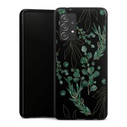 DeinDesign Galaxy A52s 5G Handy Silikon H&uuml;lle Case schwarz Handyh&uuml;lle Nature Eukalyptus Leaves