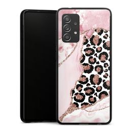 DeinDesign Galaxy A52s 5G Handy Silikon H&uuml;lle Case schwarz Handyh&uuml;lle Marble Glitzer Leopard