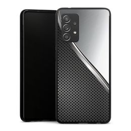 DeinDesign Galaxy A52s 5G Handy Silikon H&uuml;lle Case schwarz Handyh&uuml;lle Carbon Steel Metall