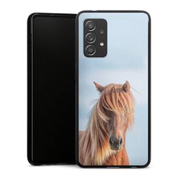 DeinDesign Galaxy A52s 5G Handy Silikon H&uuml;lle Case schwarz Handyh&uuml;lle Animals Animal Look Horse