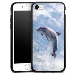 DeinDesign iPhone 8 Handy Slim Case extra d&uuml;nn Silikon Handyh&uuml;lle schwarz H&uuml;lle Dolphin Wale Ocean Silikon Slim Case