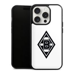 DeinDesign iPhone 15 Pro Handy Slim Case extra d&uuml;nn Silikon Handyh&uuml;lle schwarz H&uuml;lle Logo Borussia M&ouml;nchengladbach Gladbach Silikon Slim Case