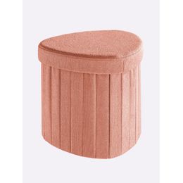 HEINE HOME Hocker, Rot, Gr. H/B/T ca. 36x37x41 cm, B&auml;nke & Hocker, Material: MDF. Bezug: Polyester