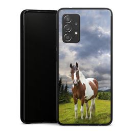 DeinDesign Galaxy A52s 5G Handy Silikon H&uuml;lle Case schwarz Handyh&uuml;lle Horse Nature Meadow