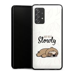 DeinDesign Galaxy A52s 5G Handy Silikon H&uuml;lle Case schwarz Handyh&uuml;lle Sloth Lazy Sunday Animals