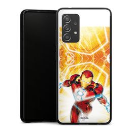 DeinDesign Galaxy A52s 5G Handy Silikon H&uuml;lle Case schwarz Handyh&uuml;lle Marvel Iron Man Fire