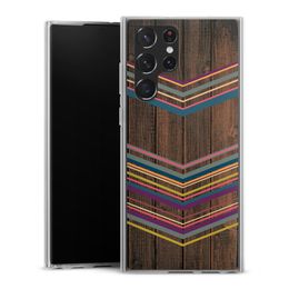 DeinDesign Galaxy S22 Ultra Handy Silikon H&uuml;lle Case transparent Handyh&uuml;lle Muster Wood Wooden Look Silikon Case