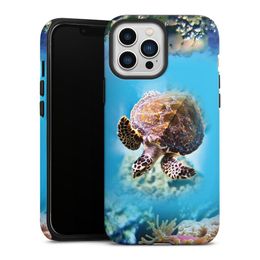 DeinDesign iPhone 13 Pro Max Handy Panzer Handyh&uuml;lle robuste Outdoor H&uuml;lle Schutzh&uuml;lle matt Ocean Turtle Animals Tough Case
