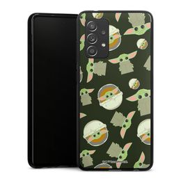 DeinDesign Galaxy A52s 5G Handy Silikon H&uuml;lle Case schwarz Handyh&uuml;lle Official Licensed Product Star Wars Muster Baby Yoda
