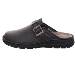 Rohde Herren Pantoffel "OTRANTO", Gr. 42schwarz, Leder, Schuhe, Hauschuh, Pantoffel, Homeslipper, Clog mit Schnallenverschluss