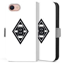 DeinDesign iPhone 17e Handy Klapph&uuml;lle Handyh&uuml;lle aus Kunst Leder wei&szlig; Flip Case Logo Borussia M&ouml;nchengladbach Gladbach Sideflip mit Lasche