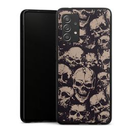 DeinDesign Galaxy A52s 5G Handy Silikon H&uuml;lle Case schwarz Handyh&uuml;lle Gothic Halloween Totenkopf