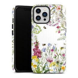 DeinDesign iPhone 13 Pro Max Handy Panzer Handyh&uuml;lle robuste Outdoor H&uuml;lle Schutzh&uuml;lle matt Meadow Nature Flowers Tough Case