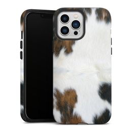 DeinDesign iPhone 13 Pro Max Handy Panzer Handyh&uuml;lle robuste Outdoor H&uuml;lle Schutzh&uuml;lle matt Cow Fur Cow Skin Tough Case