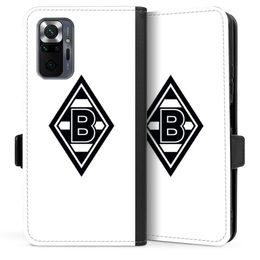 DeinDesign Xiaomi Redmi Note 10 Pro Handy Klapph&uuml;lle Handyh&uuml;lle aus Kunst Leder schwarz Flip Case Gladbach Borussia M&ouml;nchengladbach Logo Sideflip mit langer 