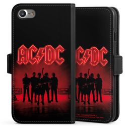 DeinDesign iPhone 8 Handy Klapph&uuml;lle Handyh&uuml;lle aus Kunst Leder schwarz Flip Case Band Acdc Official Licensed Product Sideflip mit Lasche