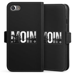 DeinDesign iPhone SE (2022) Handy Klapph&uuml;lle Handyh&uuml;lle aus Kunst Leder schwarz Flip Case Official Licensed Product Hamburger Sv Hsv Sideflip mit Lasche