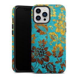 DeinDesign iPhone 13 Pro Max Handy Panzer Handyh&uuml;lle robuste Outdoor H&uuml;lle Schutzh&uuml;lle matt Flowers Vintage Ornament Tough Case