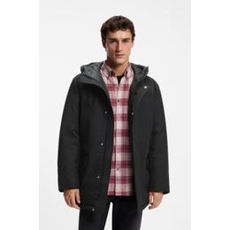 BOSS Orange Herren Parka "Osiass1", schwarz, Gr. 56, unifarben, Web, Obermaterial: 100% Polyester, Jacken, im Relaxed Fit, wasserabweisend