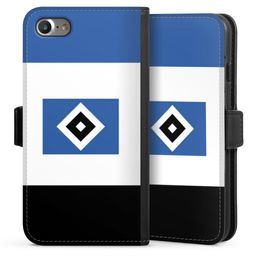 DeinDesign iPhone 8 Handy Klapph&uuml;lle Handyh&uuml;lle aus Kunst Leder schwarz Flip Case Hamburger Sv Bundesliga Official Licensed Product Sideflip mit Lasche