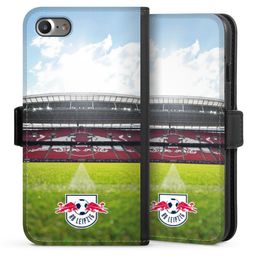 DeinDesign iPhone 8 Handy Klapph&uuml;lle Handyh&uuml;lle aus Kunst Leder schwarz Flip Case Rb Leipzig Stadium Official Licensed Product Sideflip mit Lasche