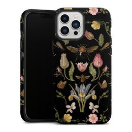 DeinDesign iPhone 13 Pro Max Handy Panzer Handyh&uuml;lle robuste Outdoor H&uuml;lle Schutzh&uuml;lle matt Flower Wreath Bee Blossom Tough Case